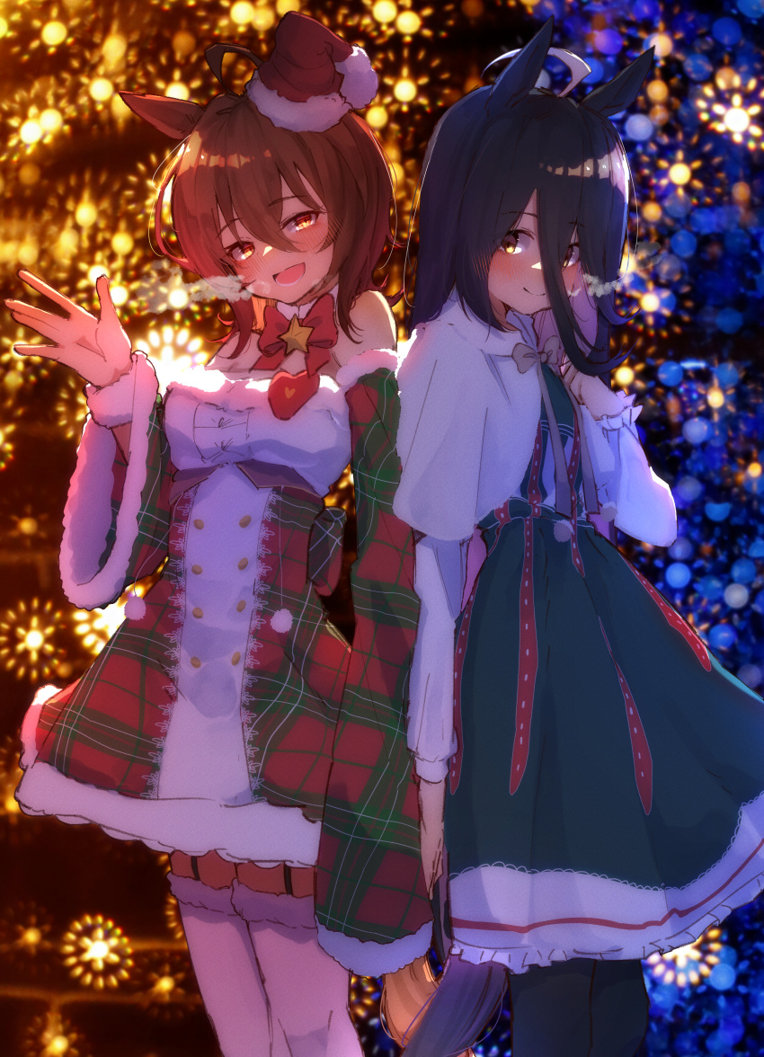 Safebooru - 2girls absurdres agnes tachyon (umamusume) animal ears black shirt blonde hair blush ...