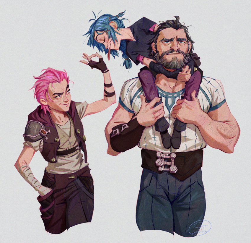 Safebooru - 1boy 2girls arcane: league of legends arcane vi bandaged ...