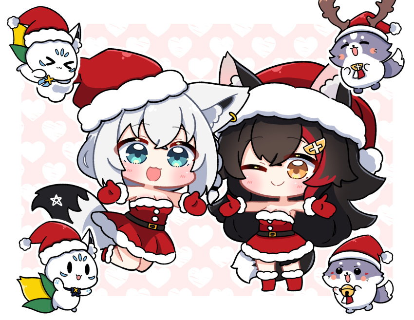 Safebooru - 2girls animal ear fluff animal ears aqua eyes belt black ...