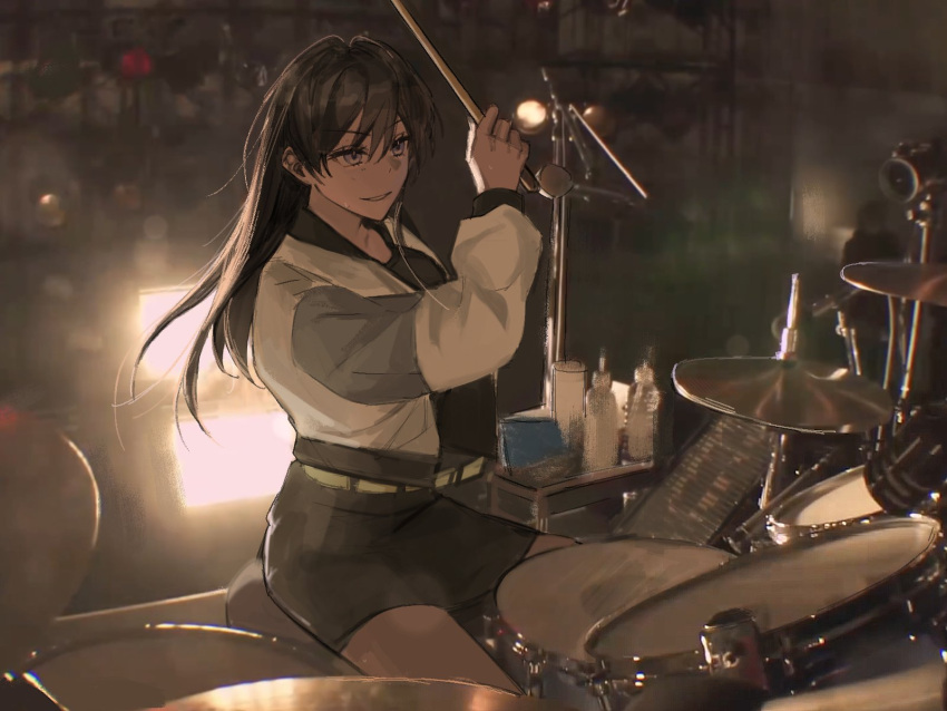 Safebooru - 1girl bang dream! bang dream! it's mygo!!!!! belt black hair black shirt commentary ...