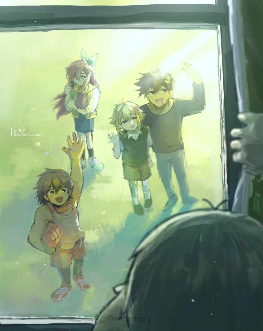 Safebooru - 1girl 4boys anniversary arm up aubrey (faraway) (omori ...