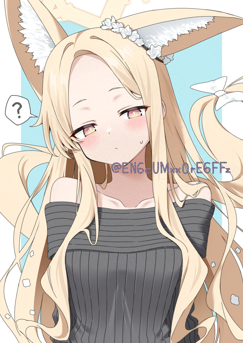 Safebooru - 1girl ? absurdres alternate costume animal ear fluff animal ears bare shoulders ...