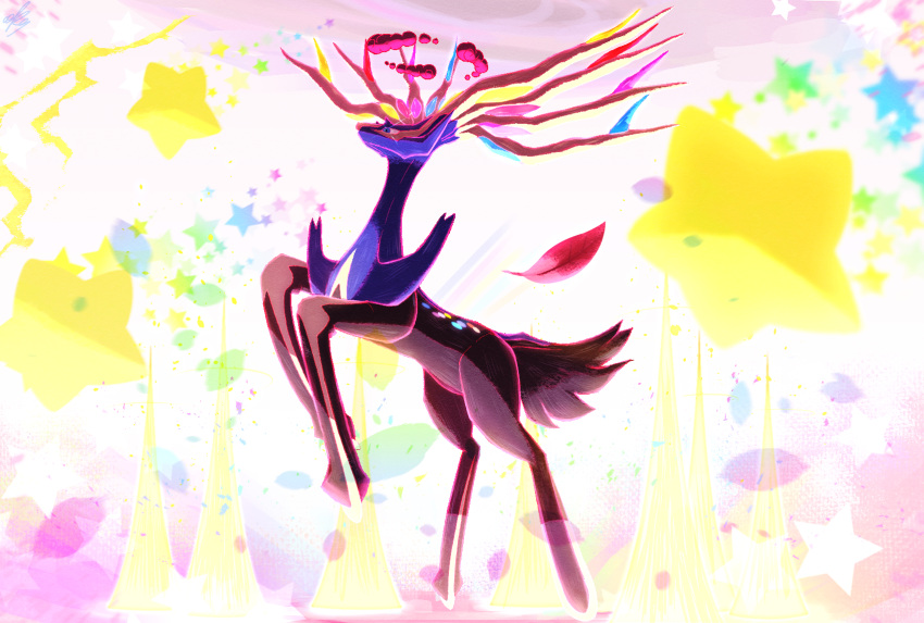 Safebooru - alternate color animal focus antlers blue eyes commentary ...