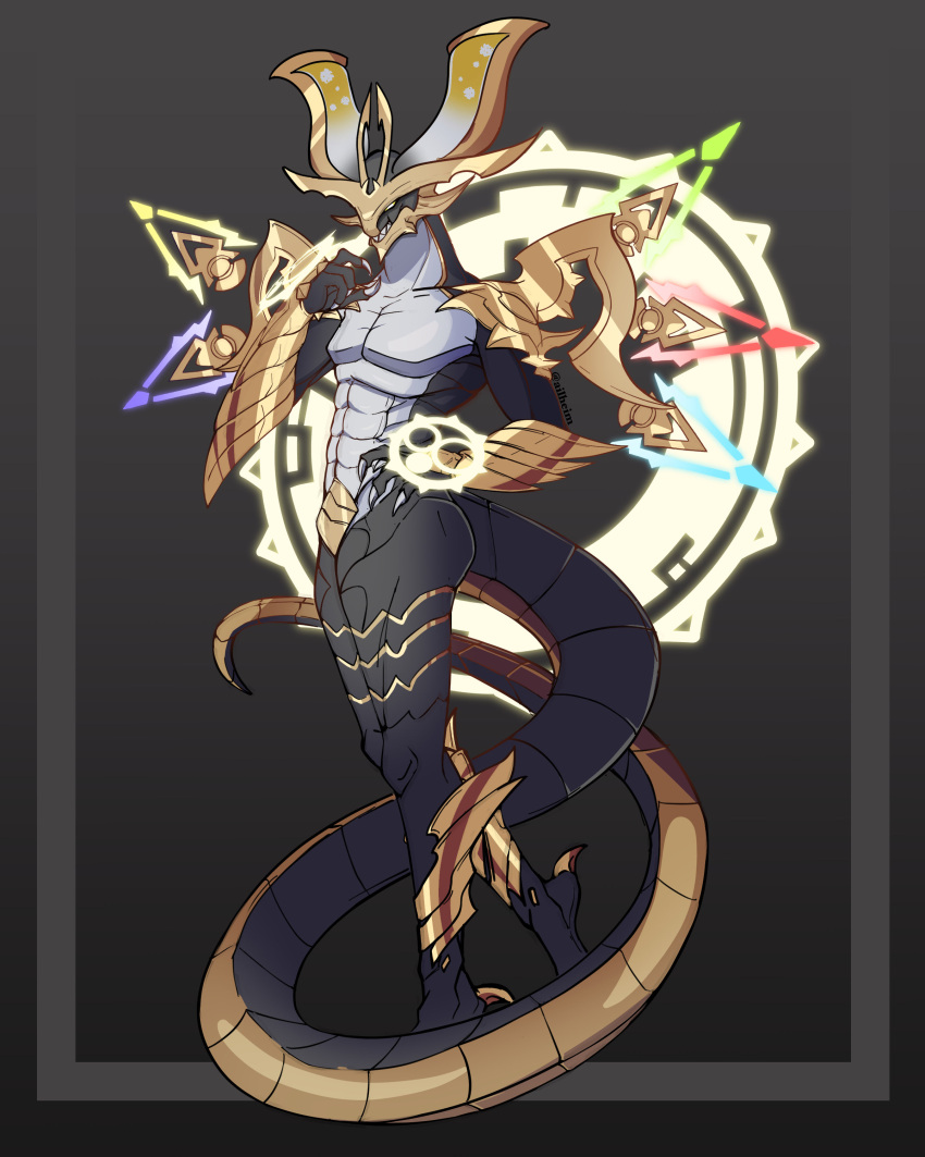 Safebooru - 1boy abs absurdres ailheim black scales chronos nyx claws ...