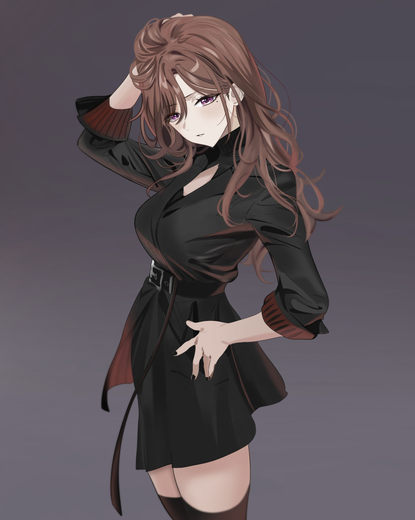 Safebooru - 1girl absurdres alternate hair length alternate hairstyle arm up belt black belt ...