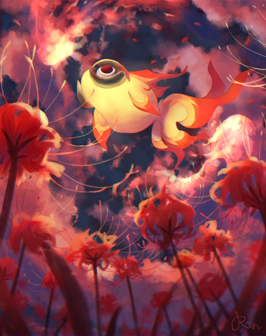 Safebooru - artist name chi-yu (pokemon) fire fish floating flower from ...