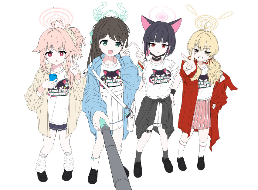 Safebooru - 4girls :d absurdres after-school sweets club (blue archive) ahoge airi (band) (blue ...