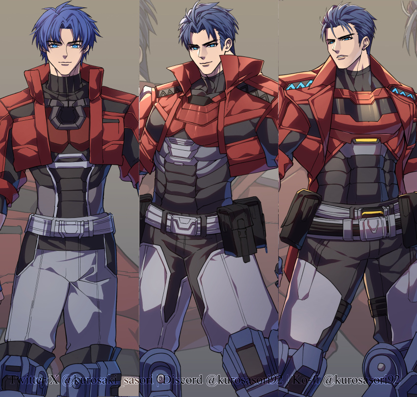 Safebooru - 1boy age progression blue eyes blue footwear blue hair ...