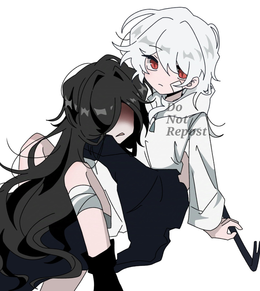 Safebooru 1boy 1girl Bandaged Leg Bandages Black Hair Black Kimono 4186