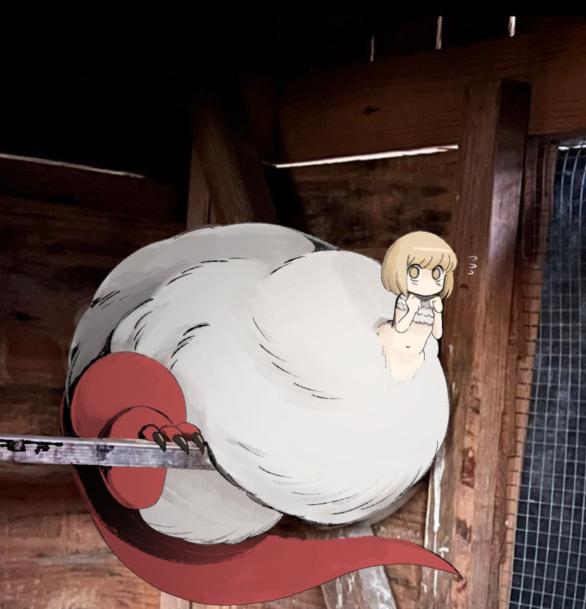 Safebooru - 1girl blonde hair body fur centauroid chibi chicken coop ...