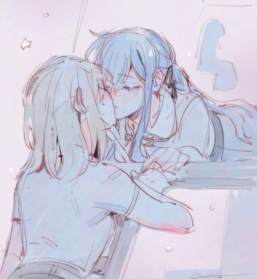 Safebooru - 2girls bang dream! bang dream! it's mygo!!!!! blonde hair blue hair blush closed ...