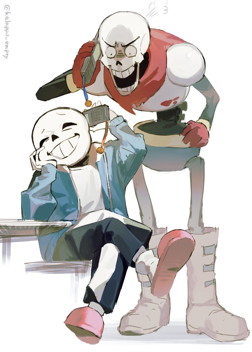 Safebooru - 2023 2boys 2d artist name blue jacket blue shorts boots brothers cape chair closed ...