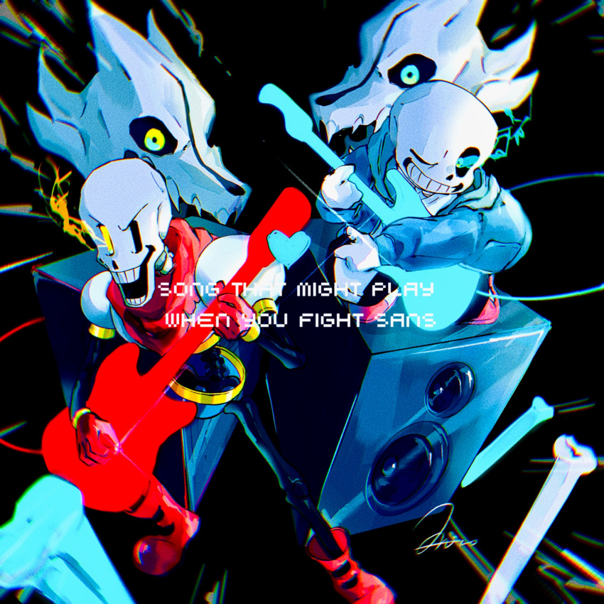 Safebooru - 2024 2boys 2d black background blue jacket blue shorts bone ...