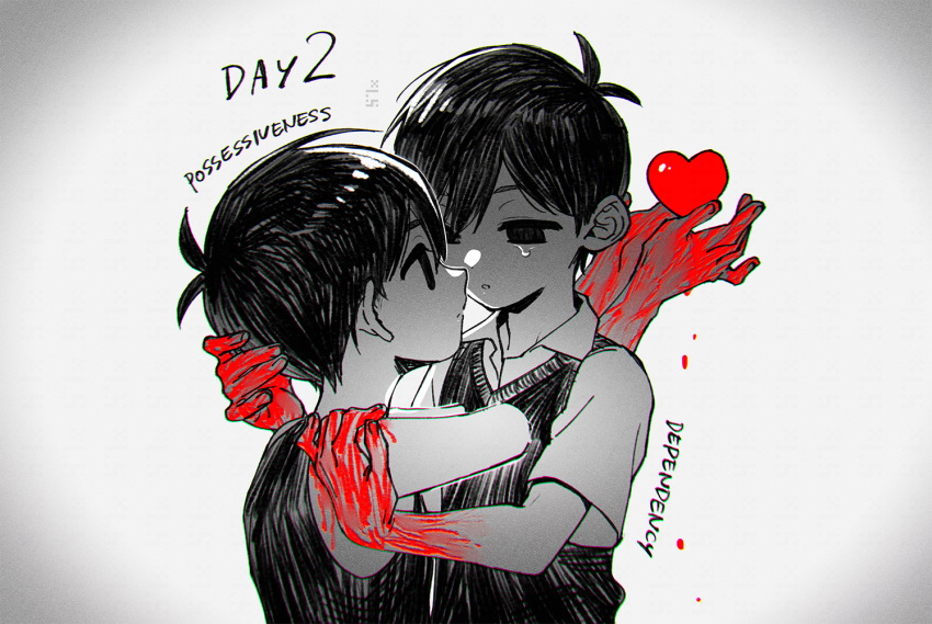 Safebooru - 2boys antenna hair blood blood on hands closed mouth ...