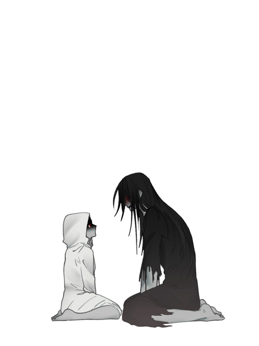 Safebooru - 1boy 1girl black hair black kimono blood blood on face ...
