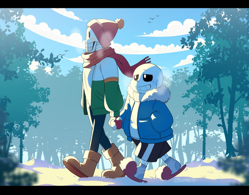 Safebooru - 2023 2boys 2d artist name beanie blue jacket blue shorts ...