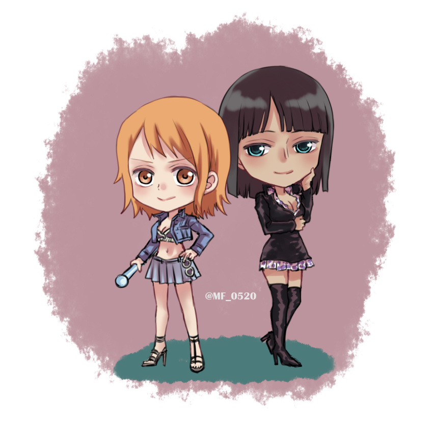 Safebooru - 2girls black dress black footwear black hair blue eyes ...