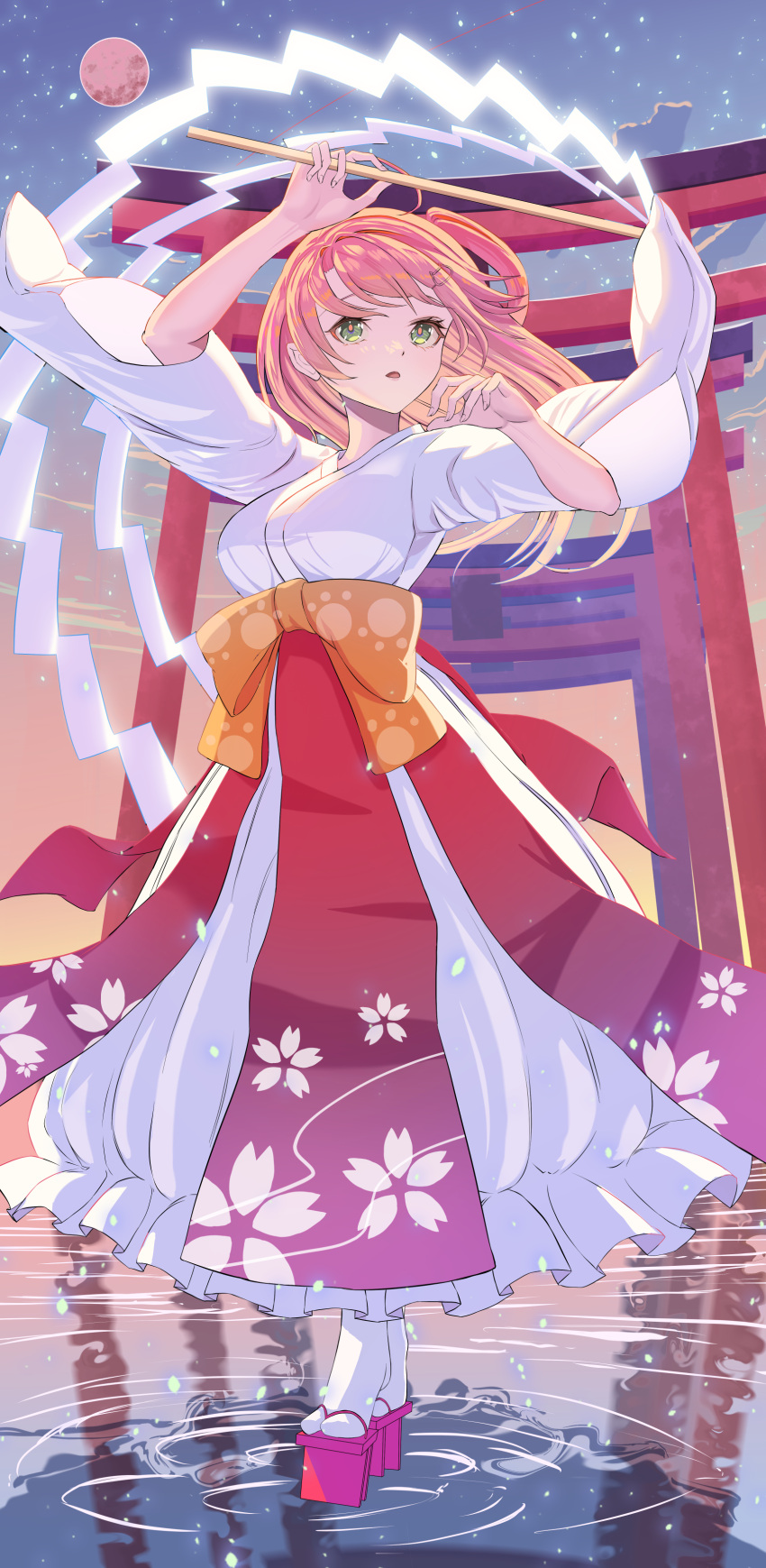 Safebooru - 1girl absurdres ahoge alternate costume arm up bow breasts ...