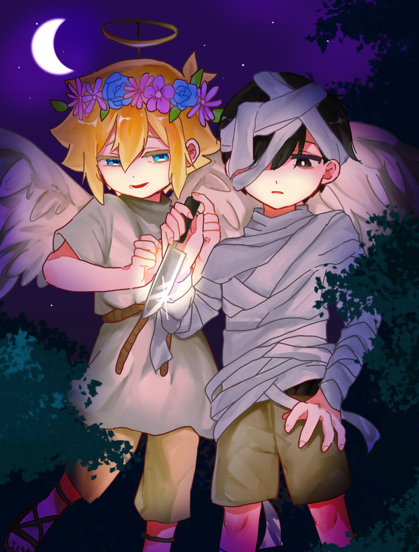 Safebooru - 2boys angel wings basil (faraway) (omori) basil (omori ...