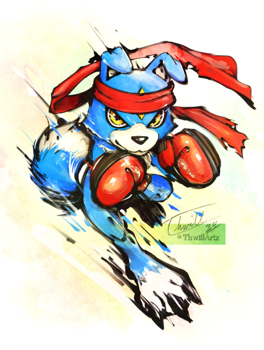 Safebooru - artist name blue fur body fur boxing gloves digimon digimon ...