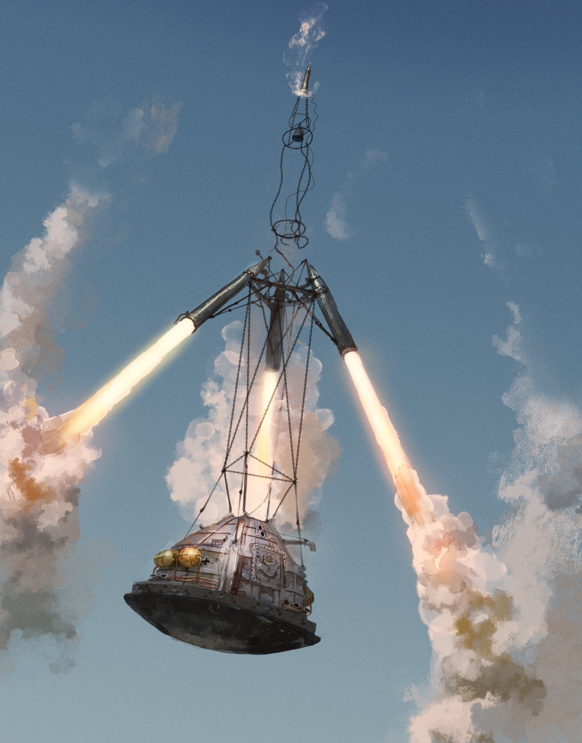 Safebooru - blue sky chain exhaust pipe highres industrial pipe no ...