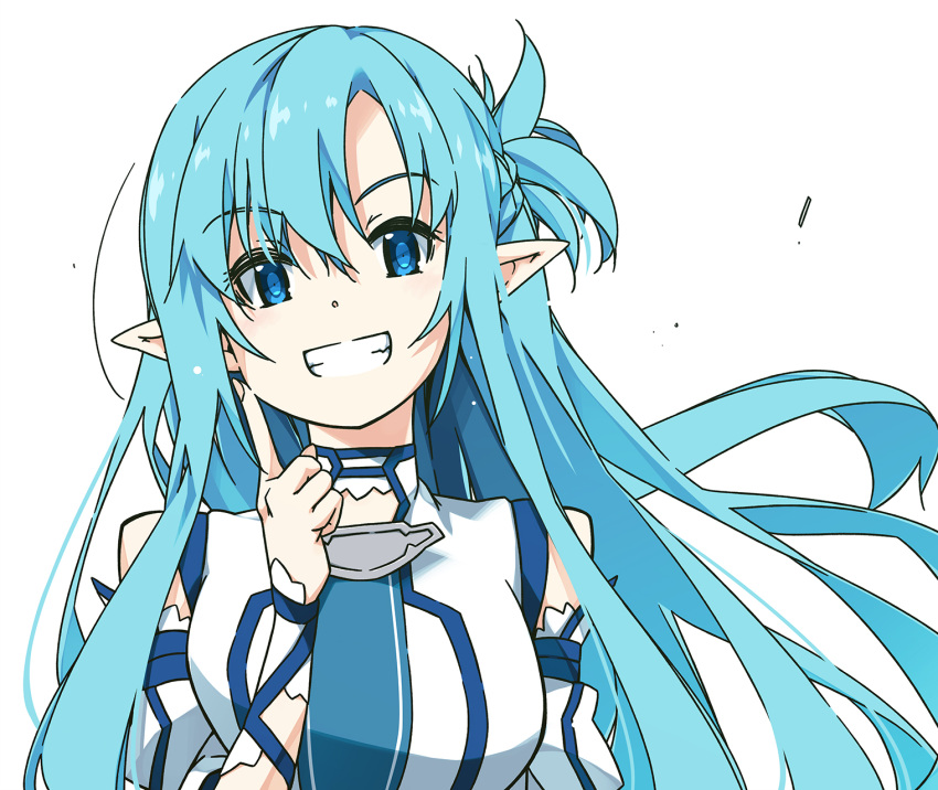 Safebooru - 1girl aqua eyes aqua hair asuna (sao) asuna (sao-alo) bare shoulders detached ...