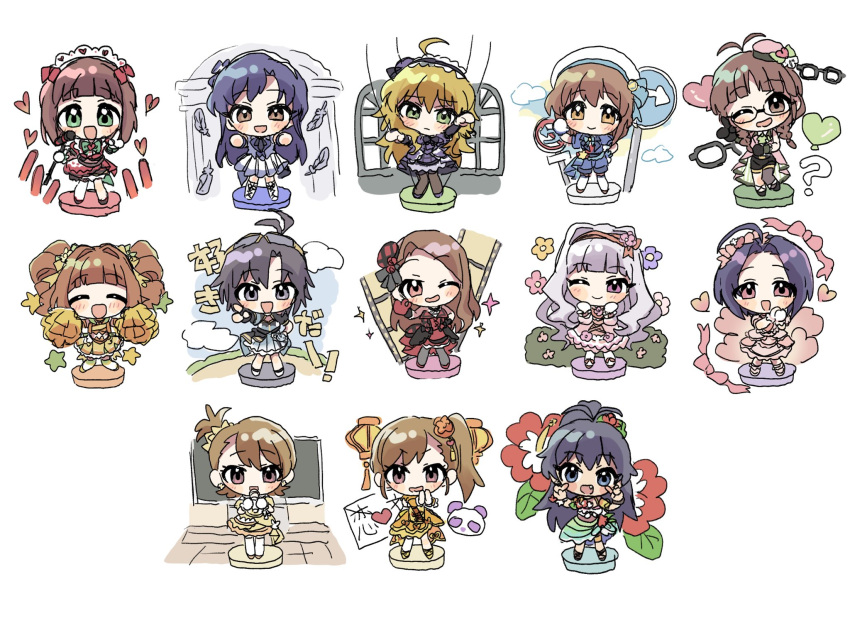 Safebooru - 6+girls ? ahoge akizuki ritsuko amami haruka antenna hair black eyes black hair ...