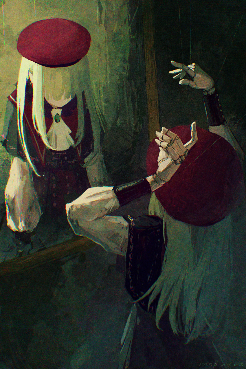 Safebooru - 1girl absurdres arms up ascot bang dream! bang dream! it's mygo!!!!! beret black ...