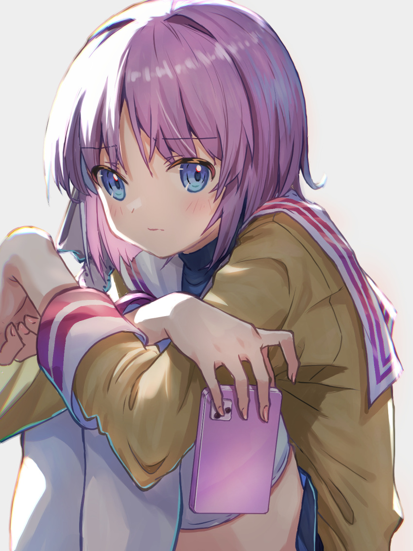 Safebooru - 1girl akayama yukihe blazer blue eyes blue skirt blush bob cut clannad closed mouth ...