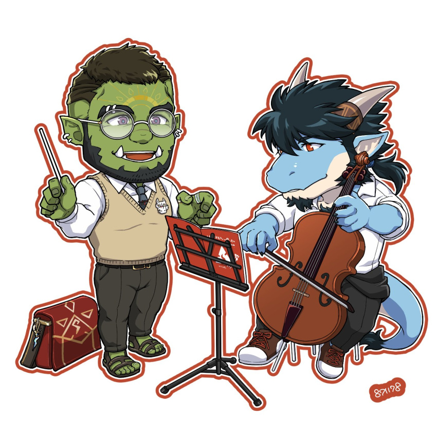 Safebooru - 2boys another eidos-r baran (another eidos) bow (music ...