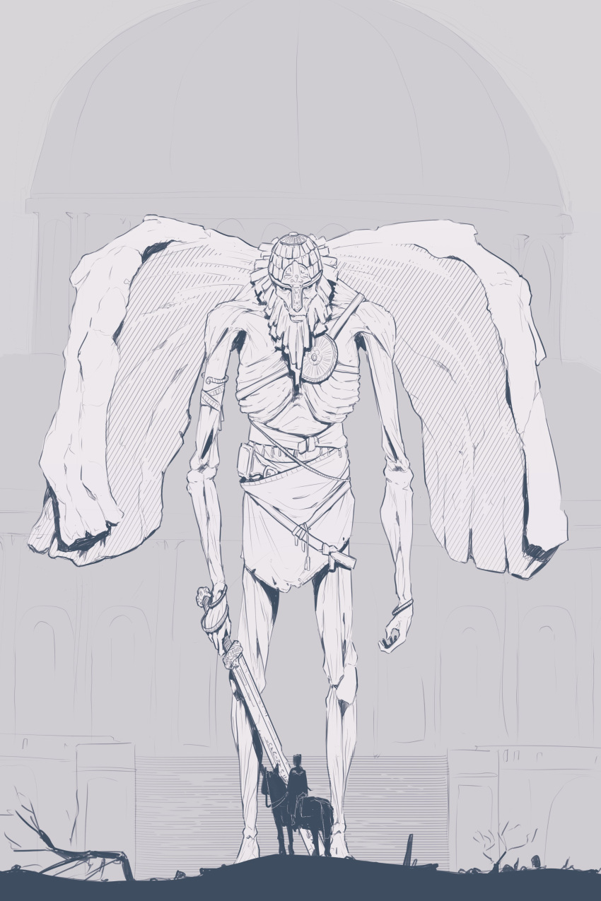 Safebooru - 1boy absurdres back chest strap closed mouth emaciated ...