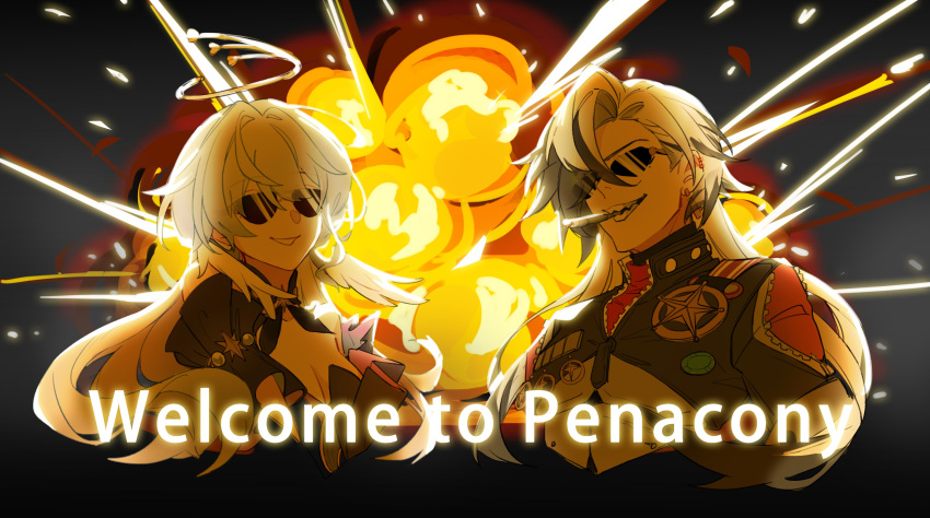 Safebooru - 1boy 1girl 625light absurdres armor bandana bare shoulders black background black ...