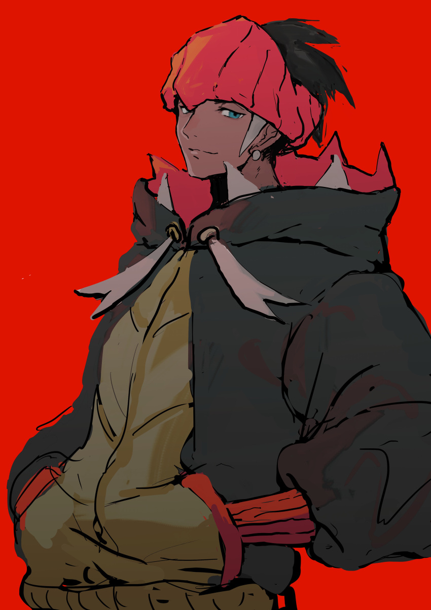 Safebooru - 1boy absurdres black hair black hoodie blue eyes closed ...