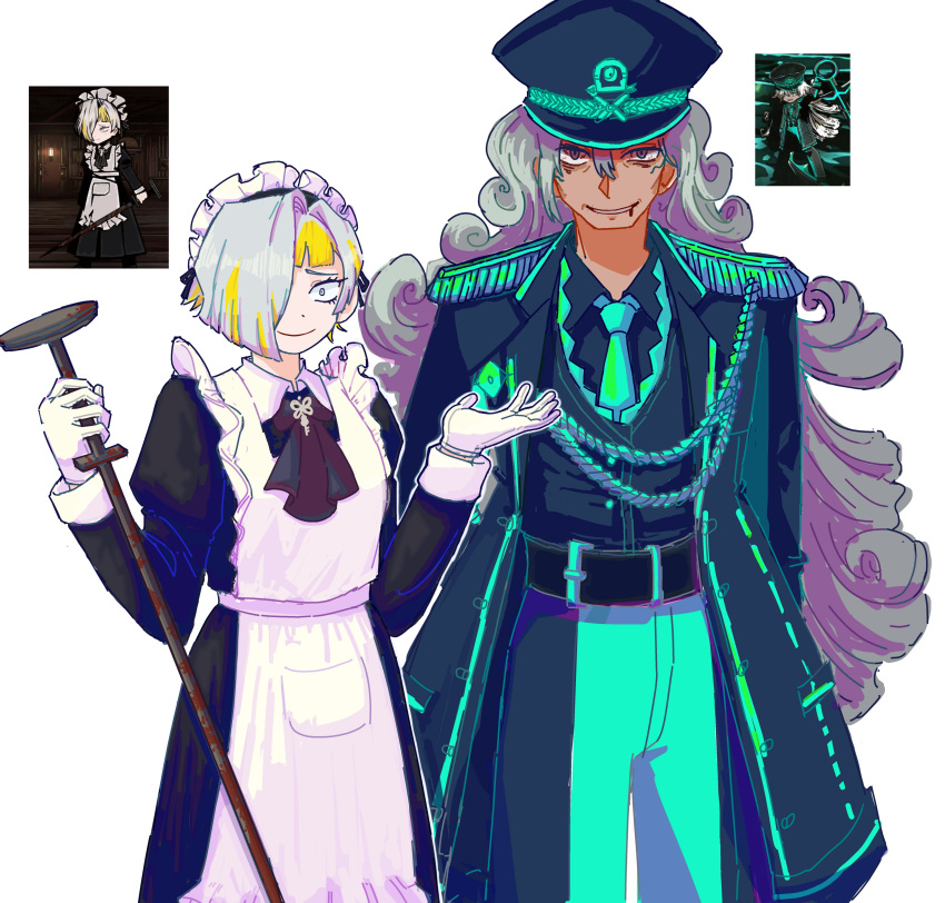 Safebooru - 2girls absurdres ahab (project moon) aiguillette arms at ...