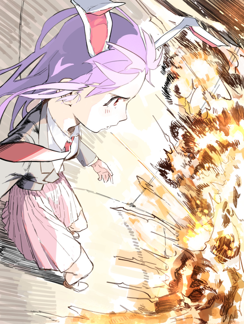 Safebooru - 1girl animal ears black jacket blazer breath weapon ...