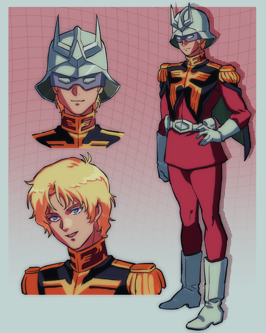 Safebooru - 1boy belt blonde hair blue eyes boots border char aznable ...