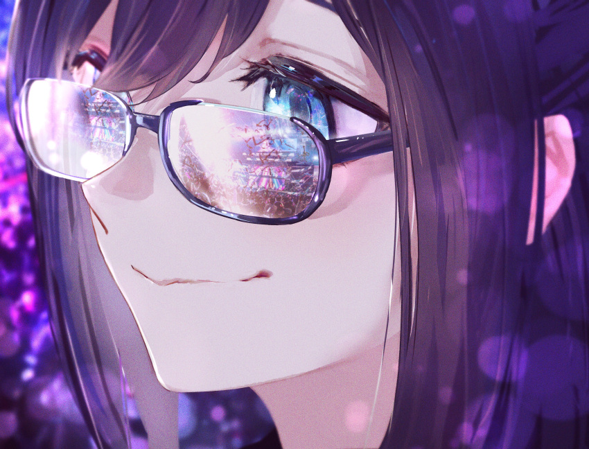 Safebooru - 1girl a-chan (hololive) absurdres black-framed eyewear blue eyes blue hair close-up ...