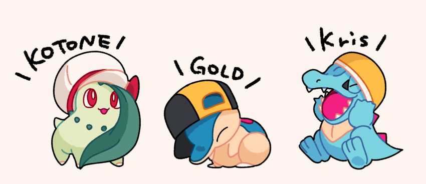 Safebooru - :d animal focus black hat blue fur bow chikorita closed ...