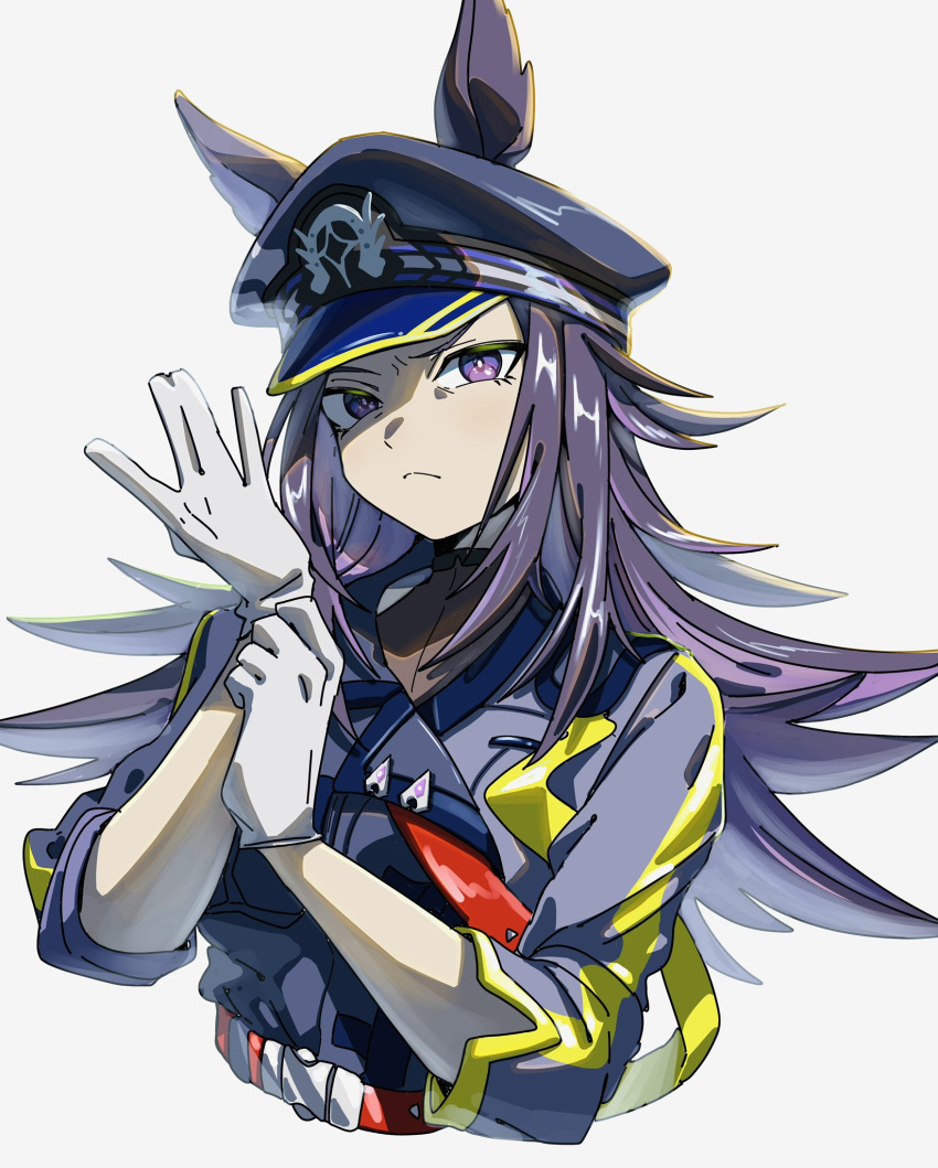 Safebooru - 1girl animal ears black hat closed mouth ears through ...