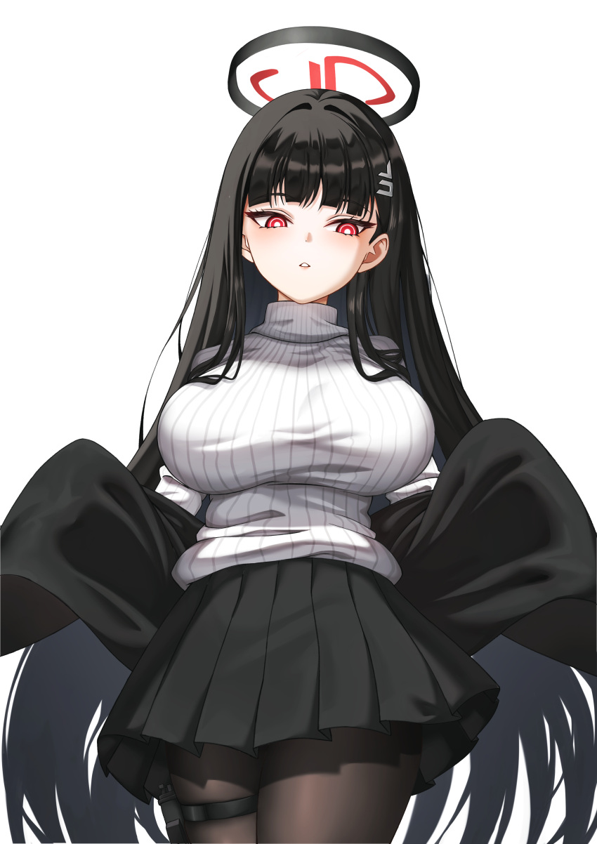 Safebooru - 1girl absurdres black hair black pantyhose blazer blue archive blush breasts ...