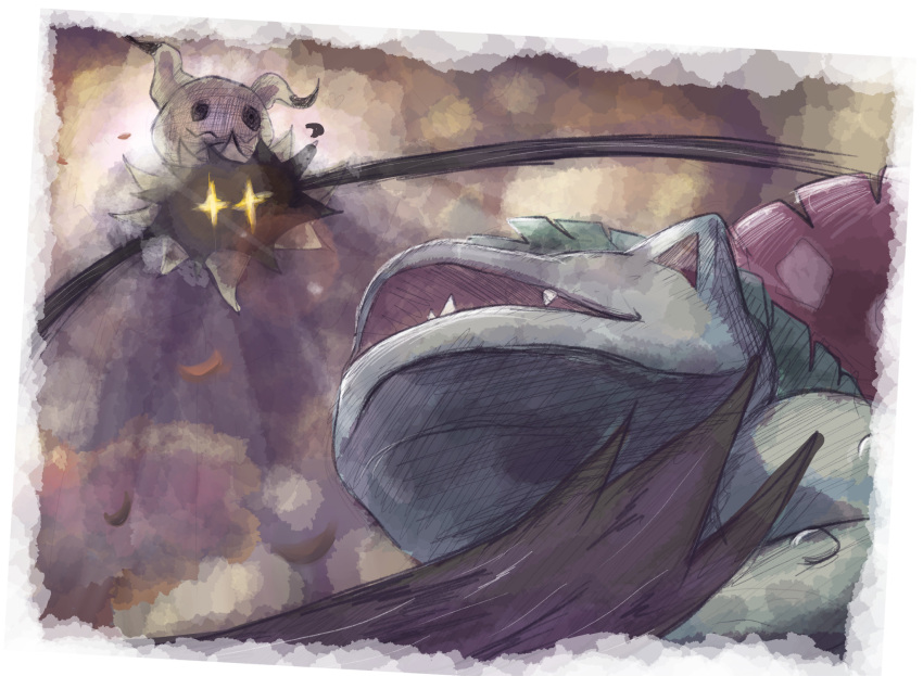 Safebooru - animal focus border commentary english commentary fangs ...