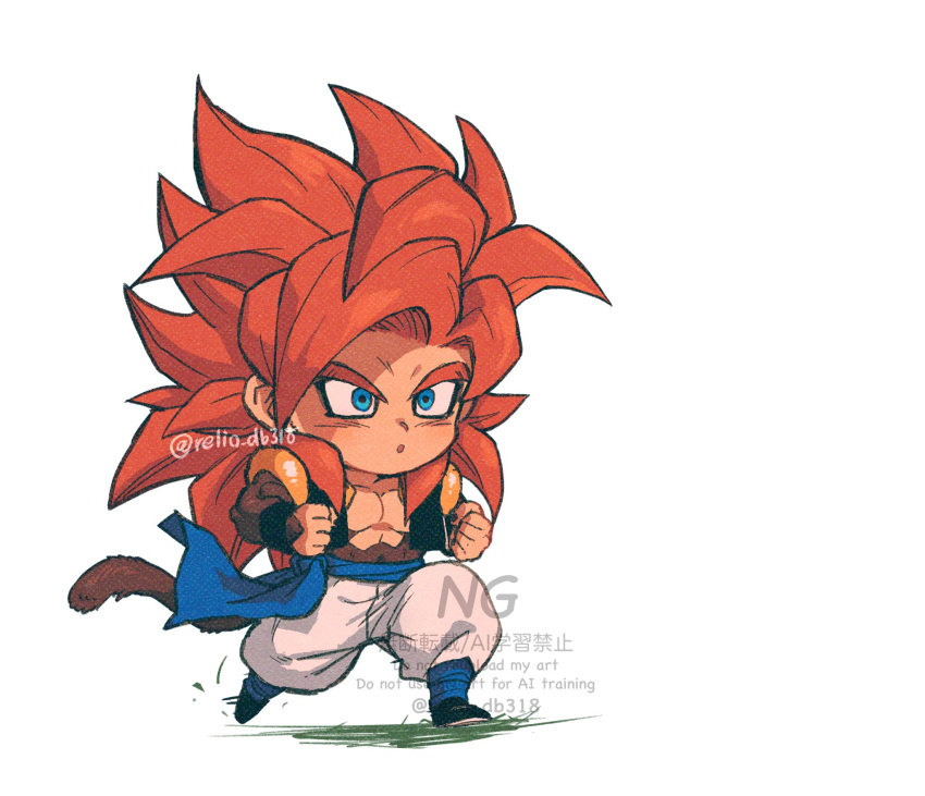 Safebooru - 1boy biceps blue eyes blue sash body fur brown fur chibi ...