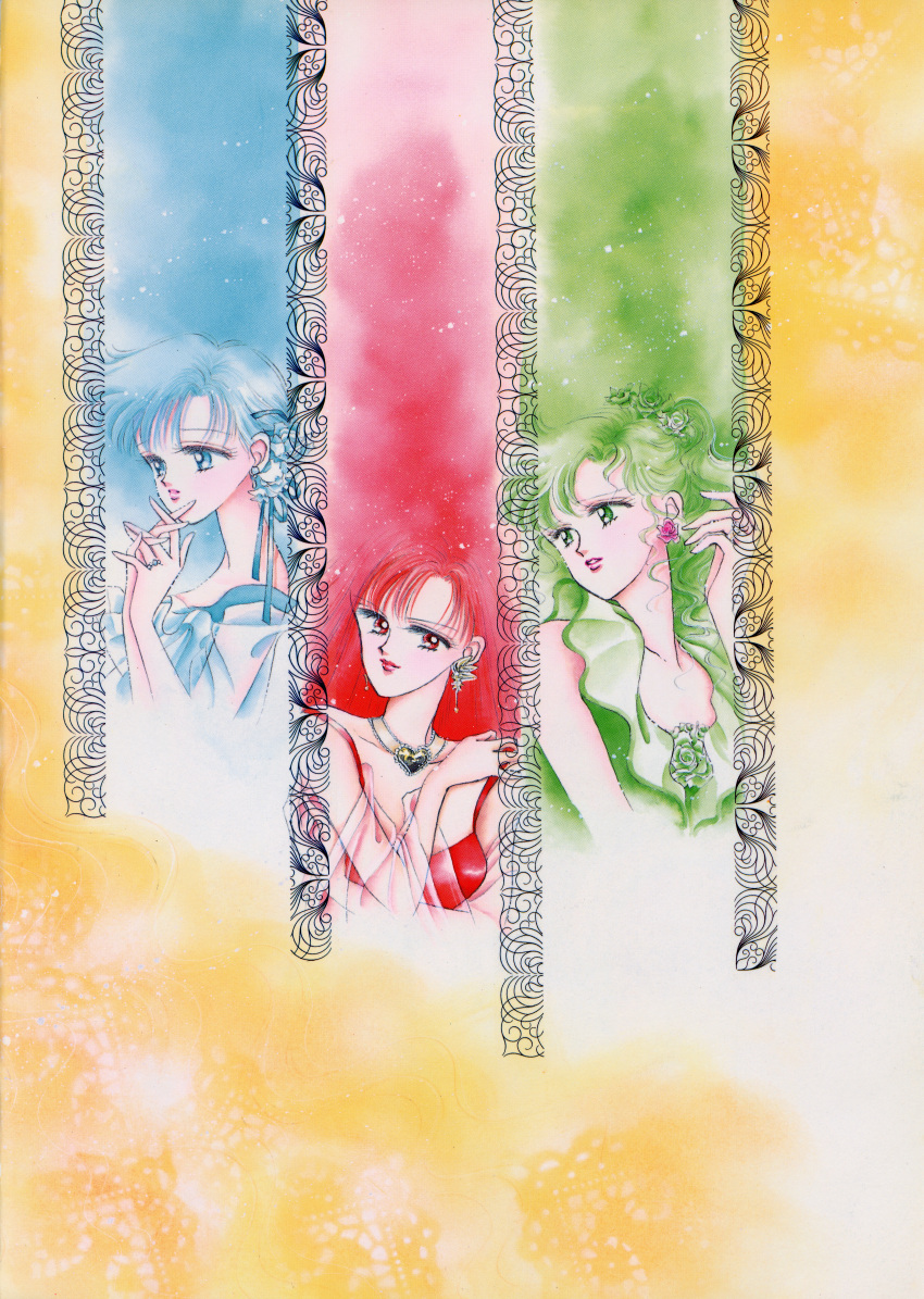 Safebooru - 3girls absurdres artbook bishoujo senshi sailor moon blue ...