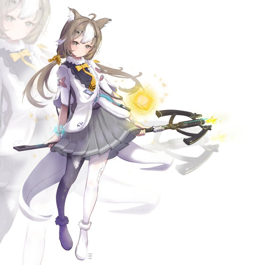 Safebooru - animal ear fluff asymmetrical footwear asymmetrical legwear ...