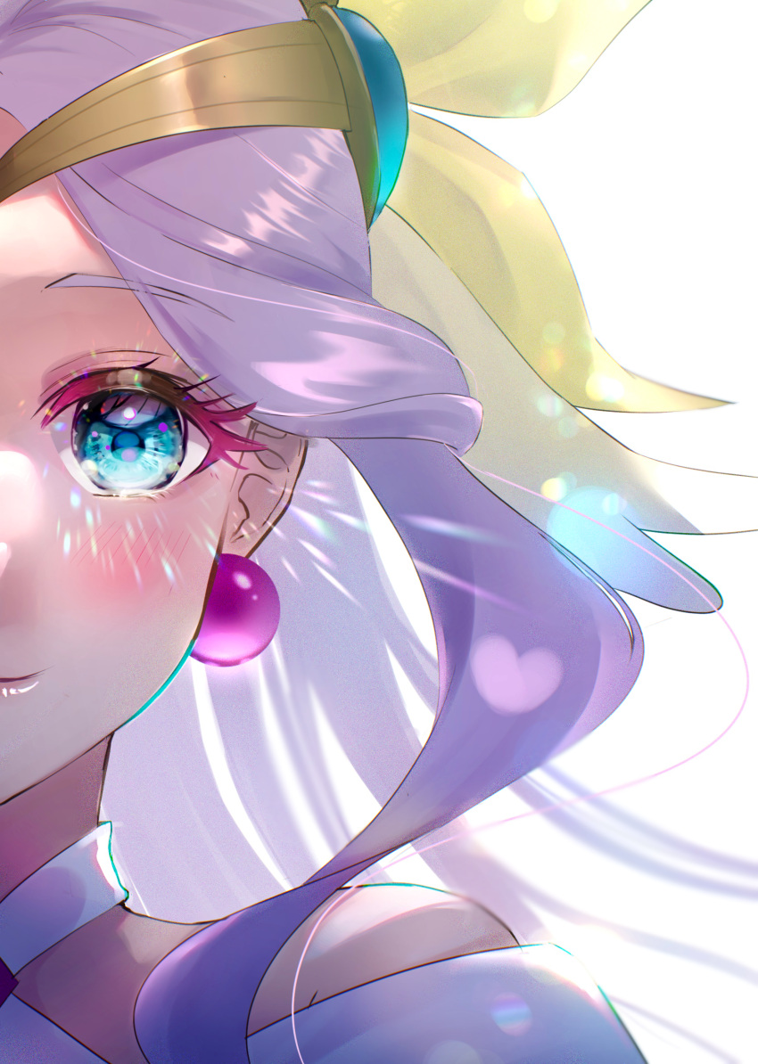 Safebooru - 1girl absurdres blue eyes closed mouth cure earth earrings ...