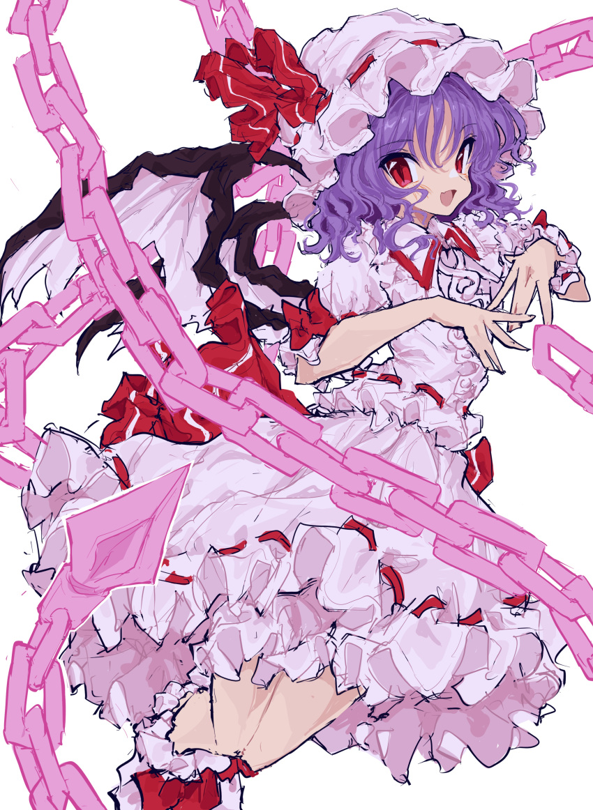 Safebooru - 1girl :d absurdres bloomers blush bow chain collared dress ...