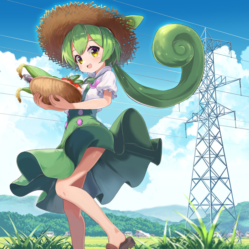 Safebooru - 1girl bowl buttons clouds commentary request corn corn cob ...