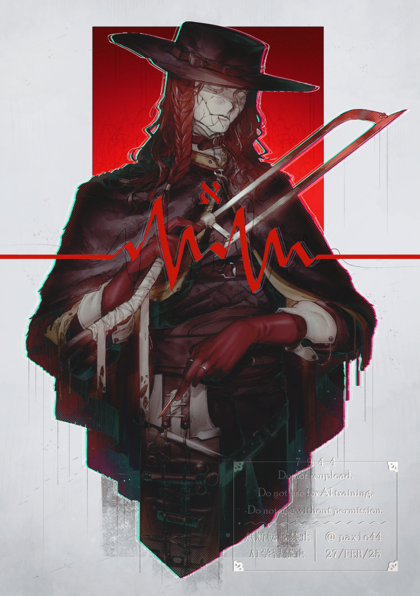 Safebooru - 1boy aleph (reverse:1999) black cape black hat black shirt ...