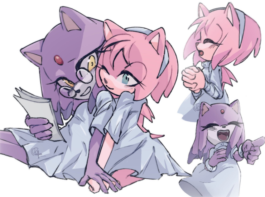 Safebooru - 2girls alien stage alternate costume alternate hairstyle amy rose animal ears blaze ...