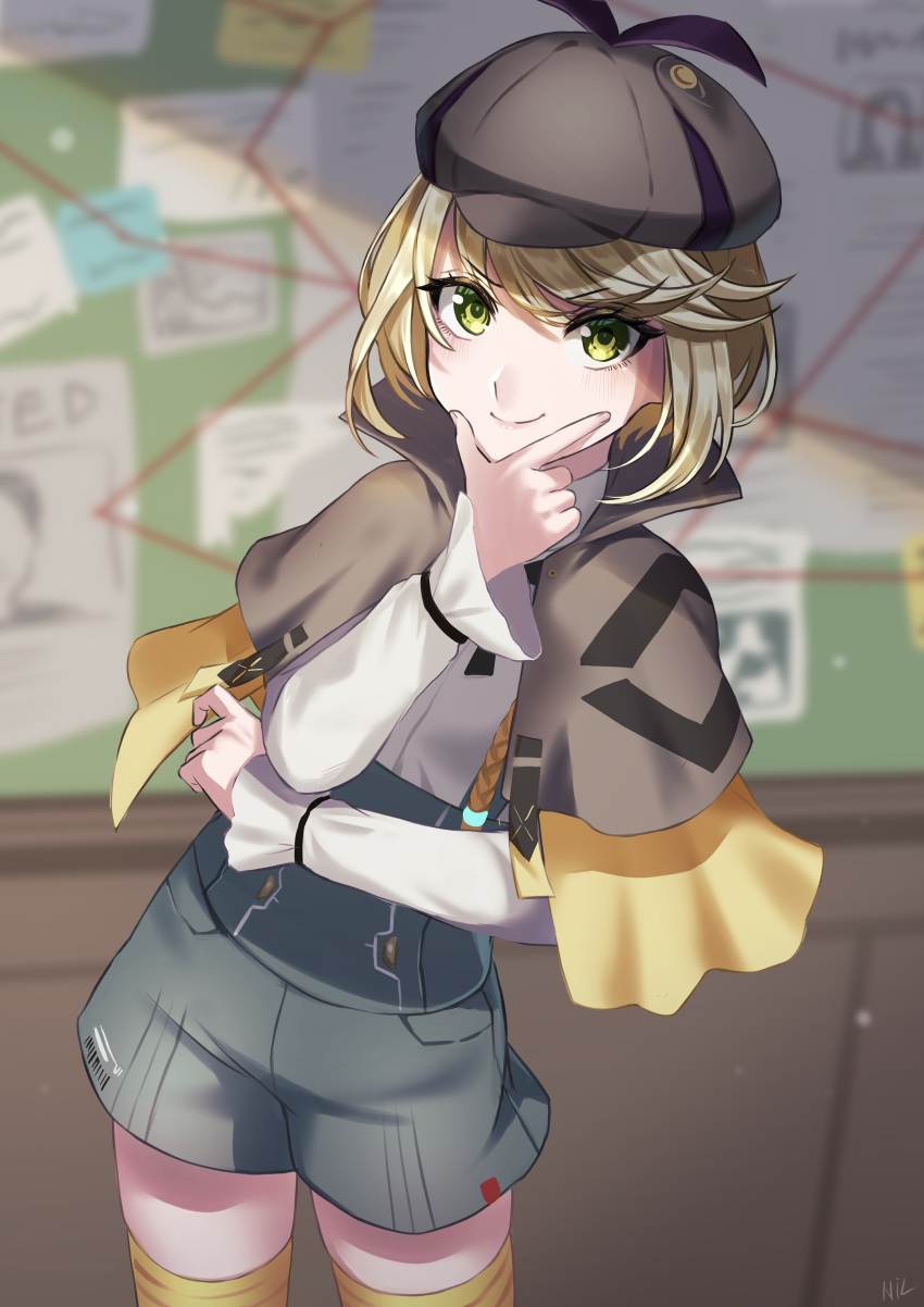 Safebooru - 1girl absurdres blonde hair brown capelet capelet ...